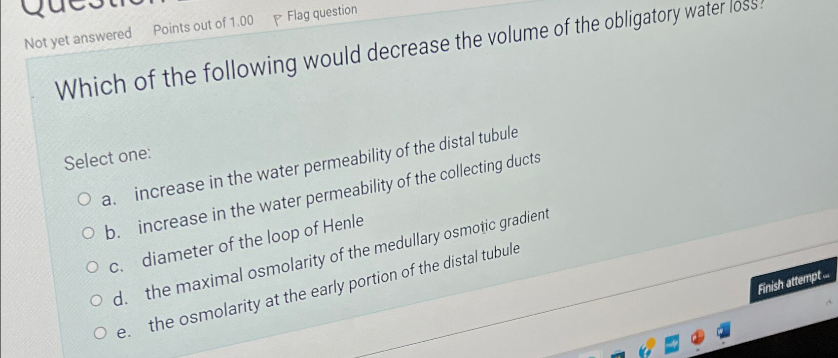 Solved decrease the volume of the obligatory water | Chegg.com
