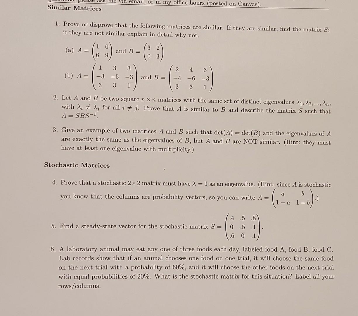 Solved 1. Prove or disprove that the following matrices are | Chegg.com