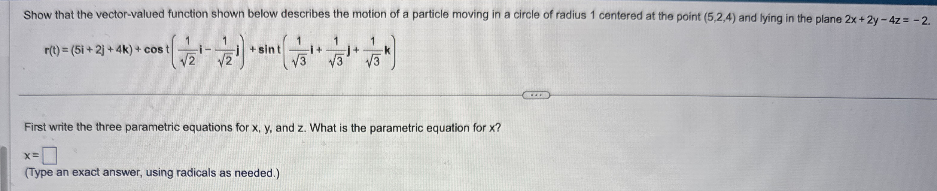 Solved Show that the vector-valued function shown below | Chegg.com
