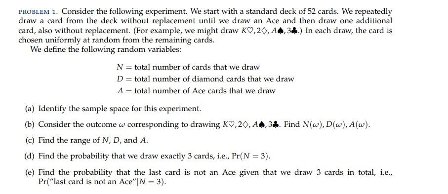 Solved PROBLEM 5. Recall the following experiment from | Chegg.com