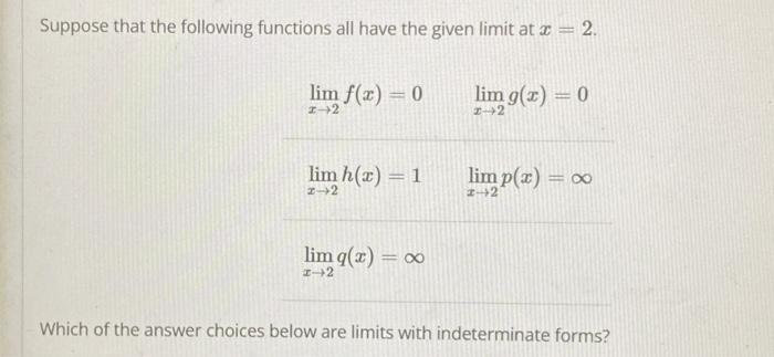 Solved Suppose that the following functions all have the | Chegg.com