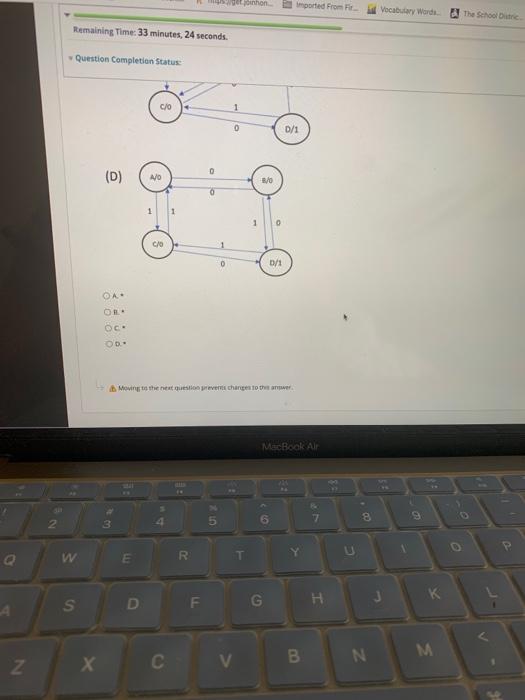 Solved Questions Consider a FSM with state/output table as | Chegg.com
