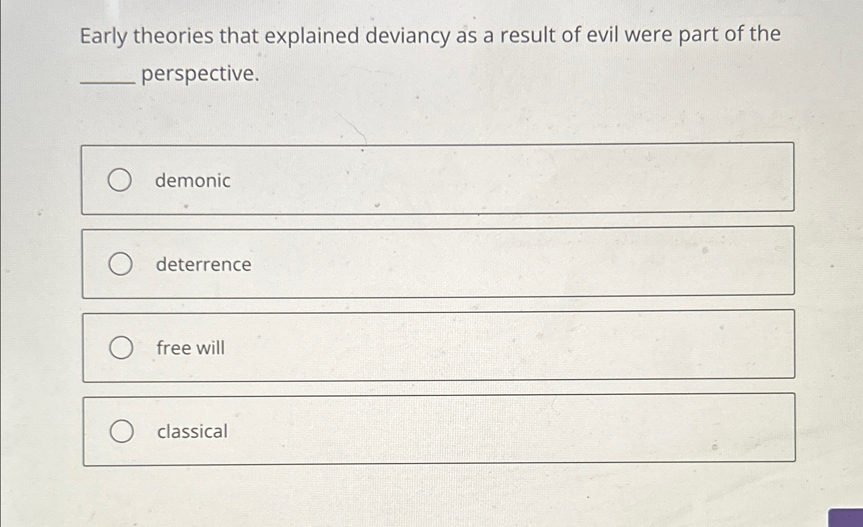 Solved Early theories that explained deviancy as a result of | Chegg.com