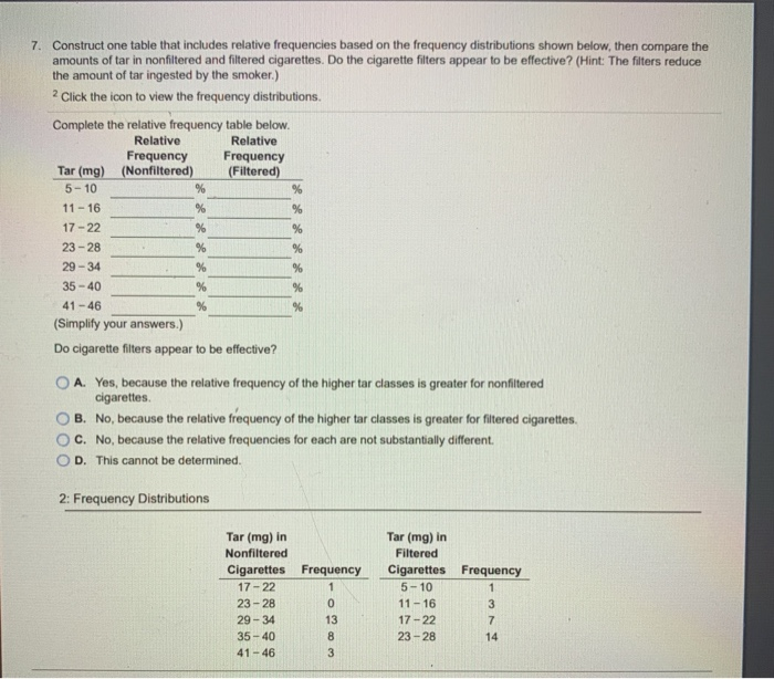 Solved 7. Construct one table that includes relative | Chegg.com
