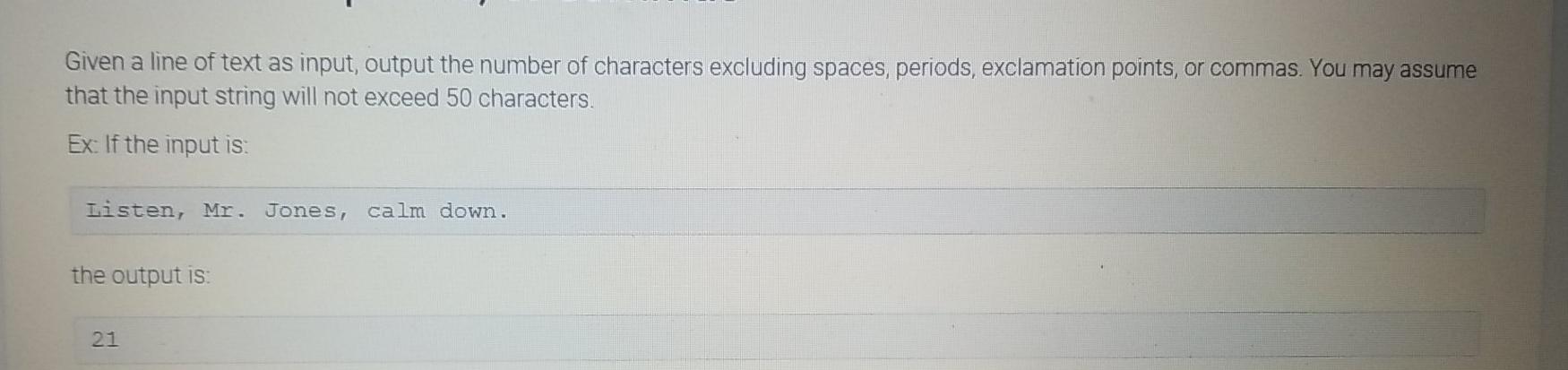 Solved Given a line of text as input, output the number of | Chegg.com