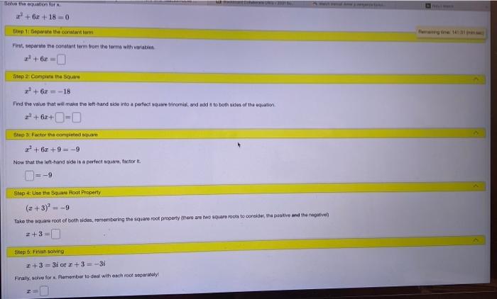 Solved Do the won for + 6x +18 = 0 11 Depecoritario First, | Chegg.com