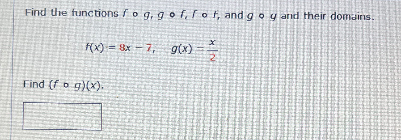 Solved Find the functions f@g,g@f,f@f, ﻿and g@g ﻿and their | Chegg.com