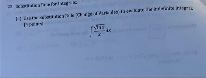 Solved 22. Substitution Rule for Integrals: (a) Use the | Chegg.com