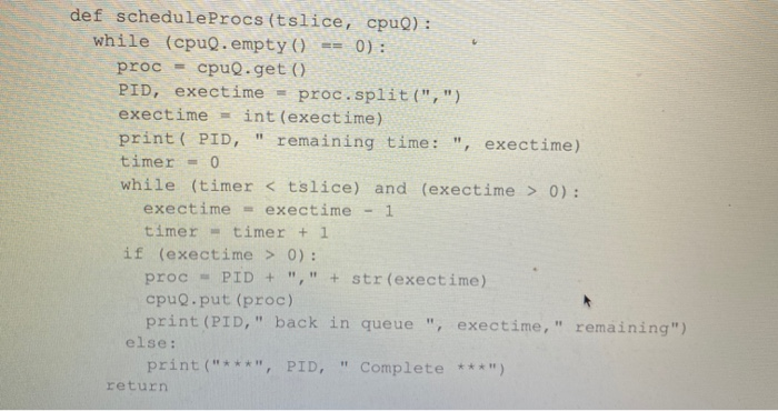 Solved Question 25 (8 points) The Time Slice CPU Scheduling | Chegg.com