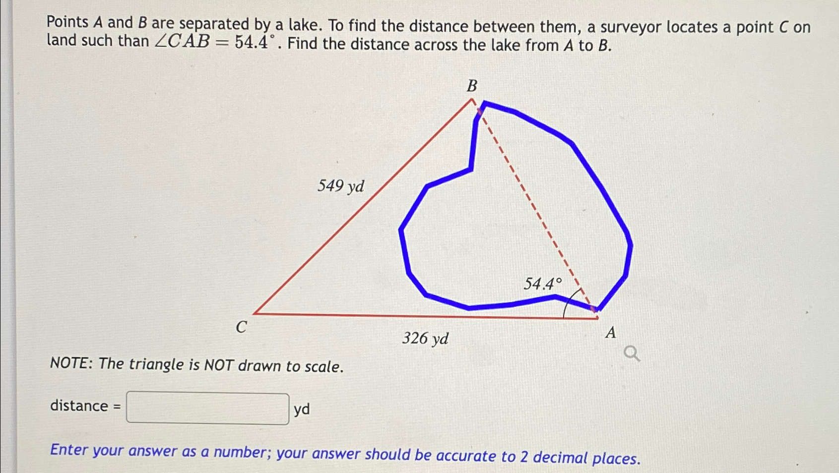 Solved Points A and B ﻿are separated by a lake. To find the | Chegg.com
