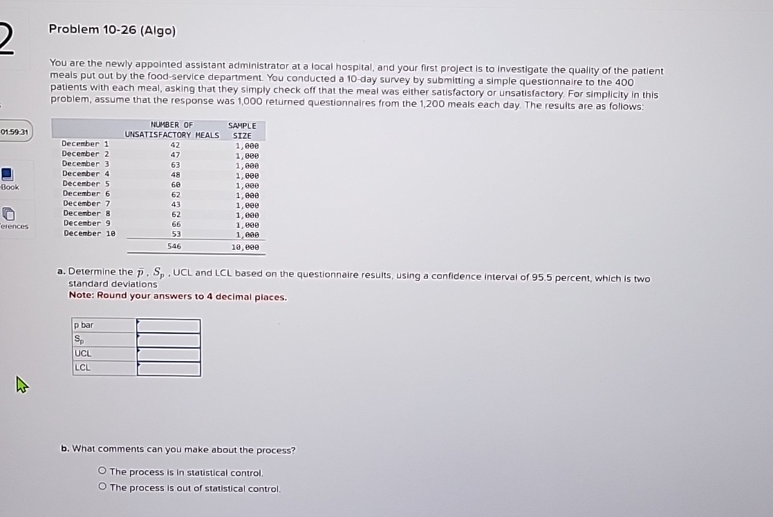 Problem 10-26 (Algo)You are the newly appointed | Chegg.com