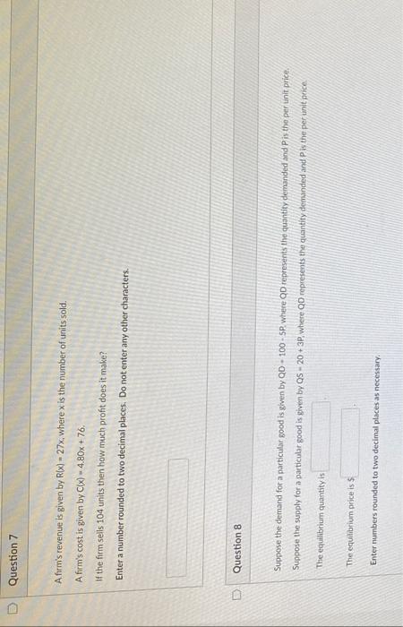 Solved Question 1 A firm has a linear cost function given by | Chegg.com