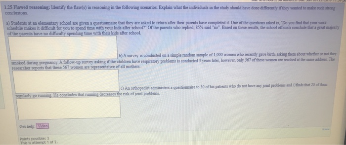 Solved 1 25 Flawed Reasoning Identify The Flaw s In Chegg