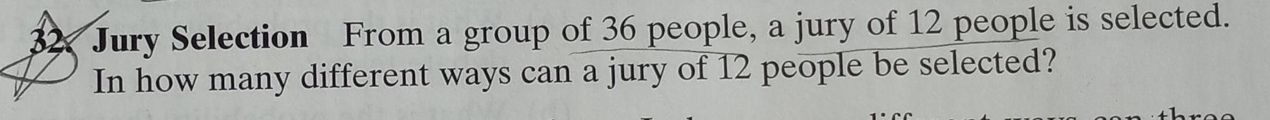 Solved Jury Selection From a group of 36 people, a jury of | Chegg.com