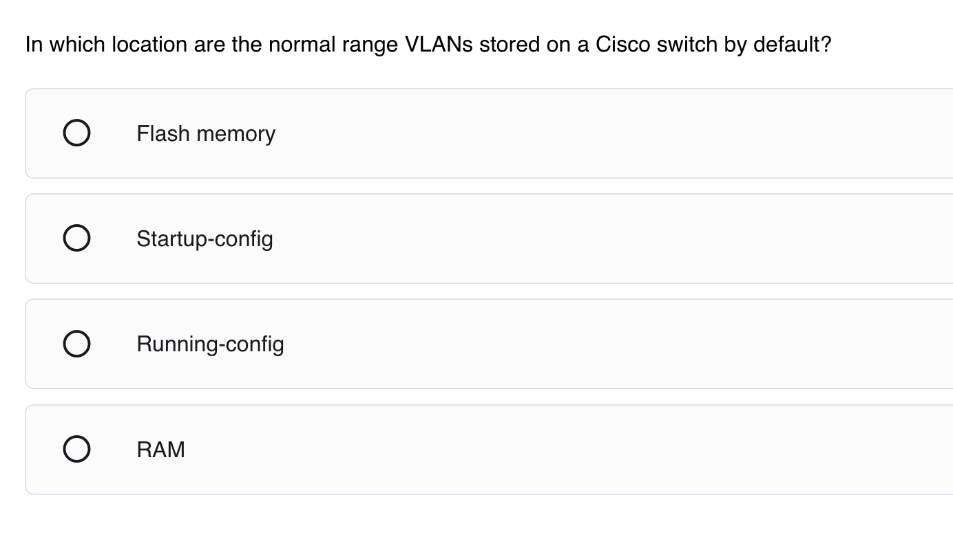 Solved In which location are the normal range VLANs stored | Chegg.com