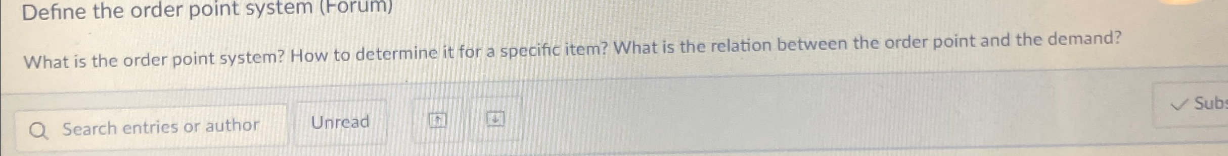 Solved What is the order point system? How to determine it | Chegg.com