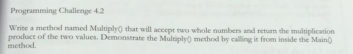 Solved Programming Challenge 4.2 Write a method named | Chegg.com