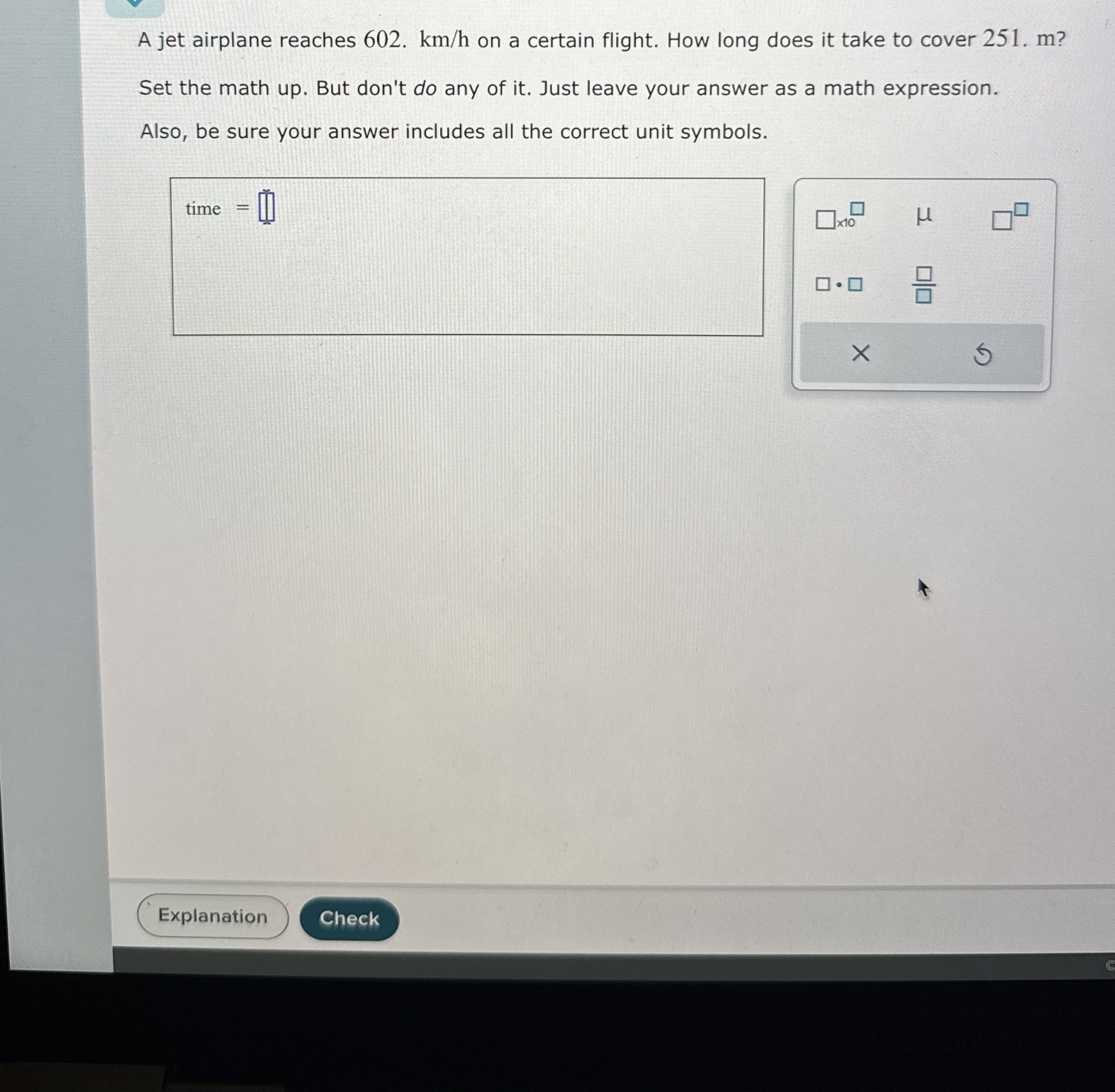 Solved A jet airplane reaches 602.kmh ﻿on a certain flight. | Chegg.com