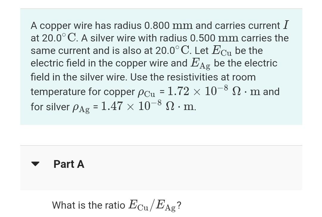Solved A copper wire has radius 0.800 mm and carries current | Chegg.com