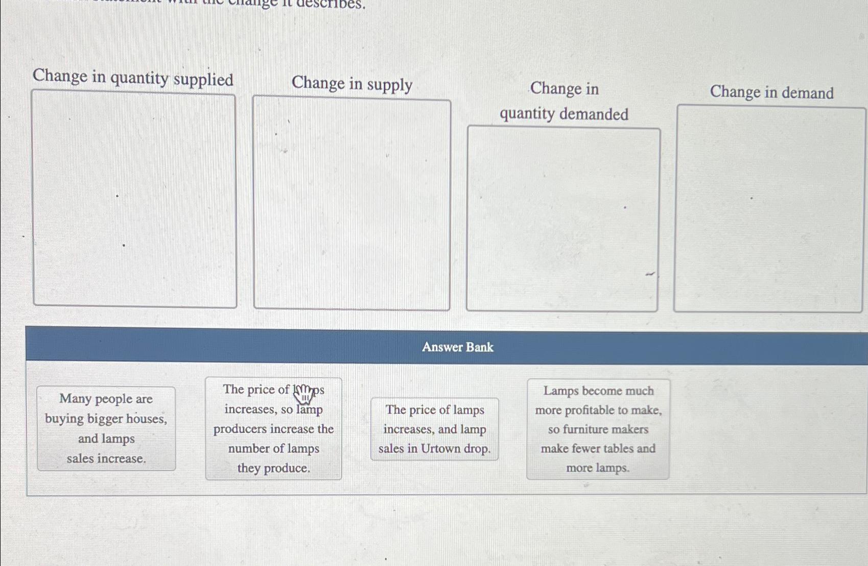 Solved Change in quantity suppliedChange in supplyChange | Chegg.com