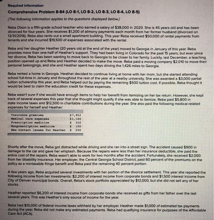 Solved Required information Comprehensive Problem 8-84 (LO | Chegg.com