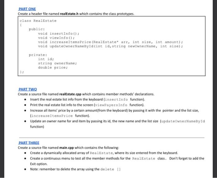 Solved solve this task which cosist of 3 parts using C++ | Chegg.com