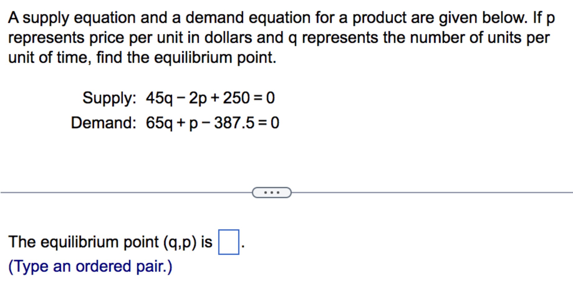 Solved A supply equation and a demand equation for a product | Chegg.com