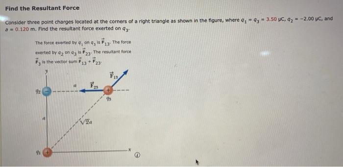 Solved Find the Resultant Force Consider three point charges | Chegg.com