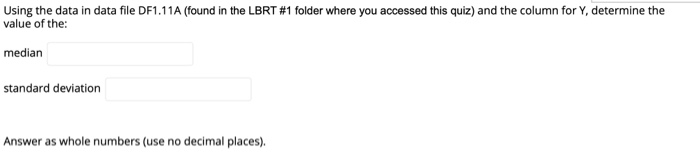 Solved Using the data in data file DF1.11A (found in the | Chegg.com