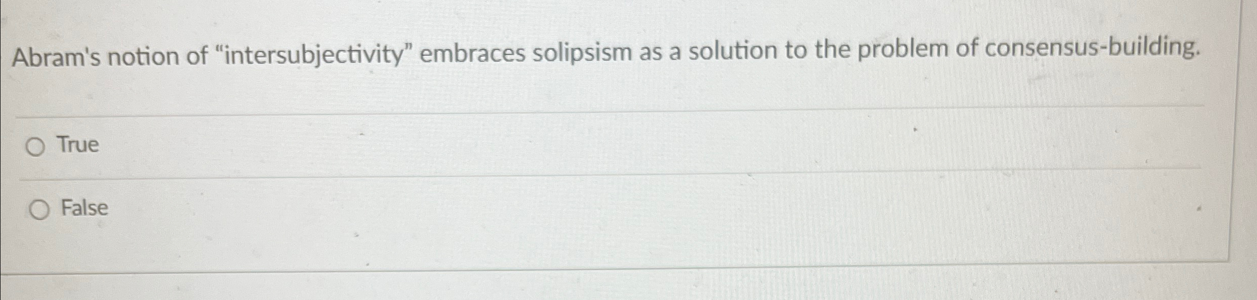 Solved Abram's notion of "intersubjectivity" embraces | Chegg.com
