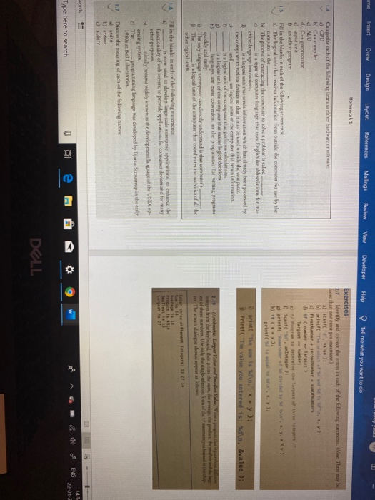 Solved ame Insert Draw Design Layout References Malings | Chegg.com