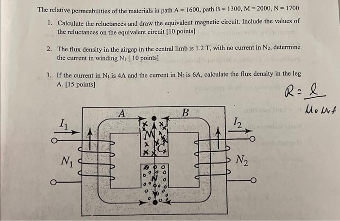 Solved Problem \# 2: Magnetic Circuit Analysis [35 points] A | Chegg.com