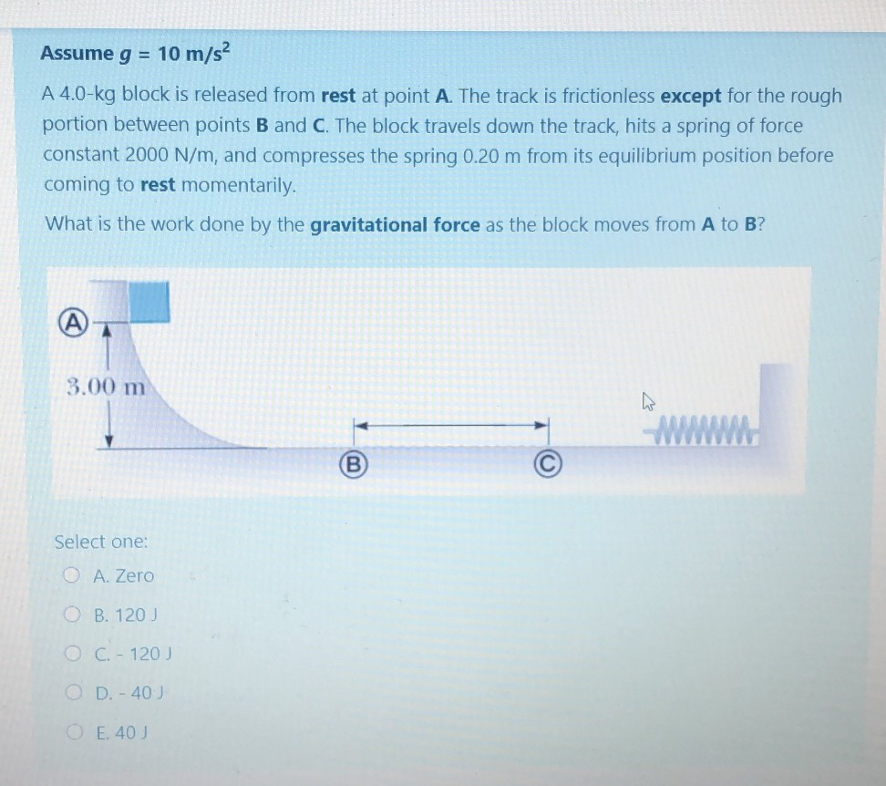 Solved Assume g = 10 m/s2 A 4.0-kg block is released from | Chegg.com