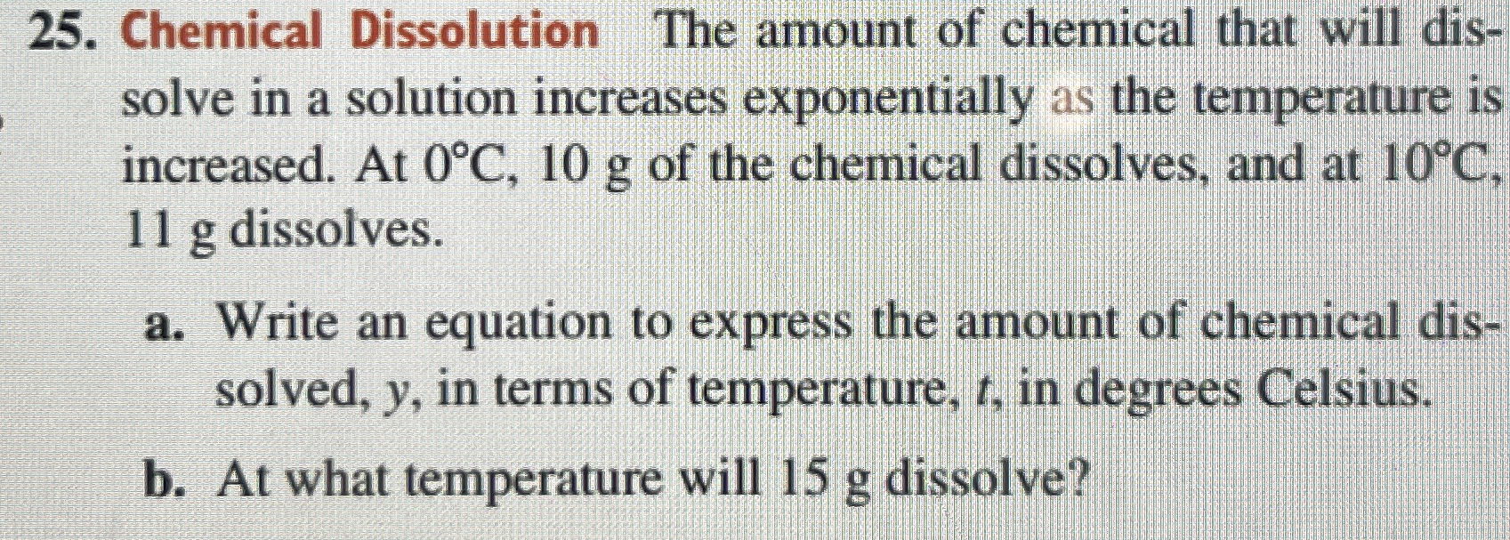 Solved Chemical Dissolution The amount of chemical that will | Chegg.com