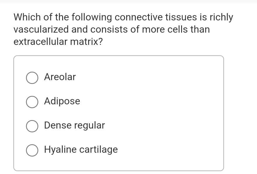 Solved Which of the following connective tissues is richly | Chegg.com