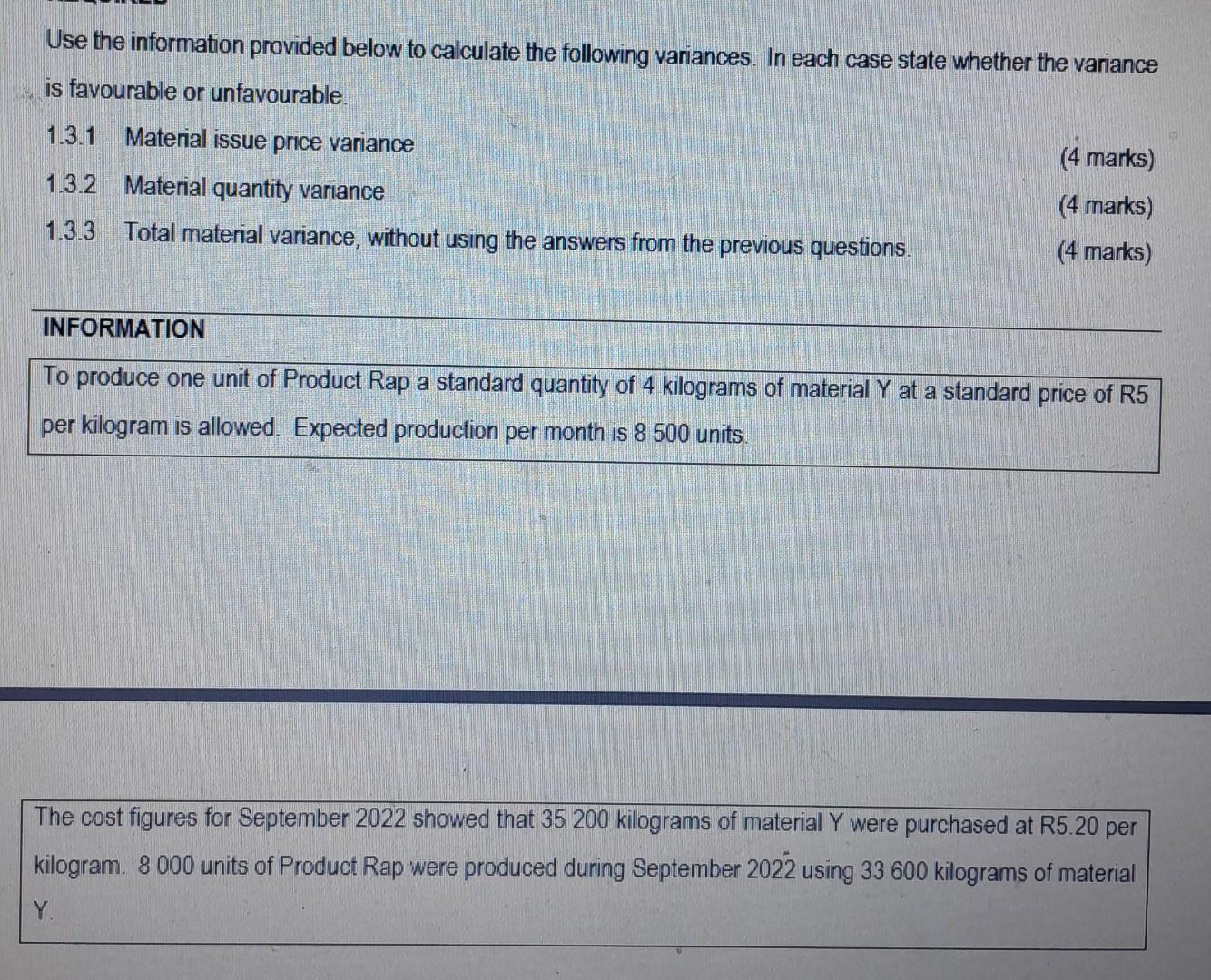 Solved Use the information provided below to calculate the | Chegg.com