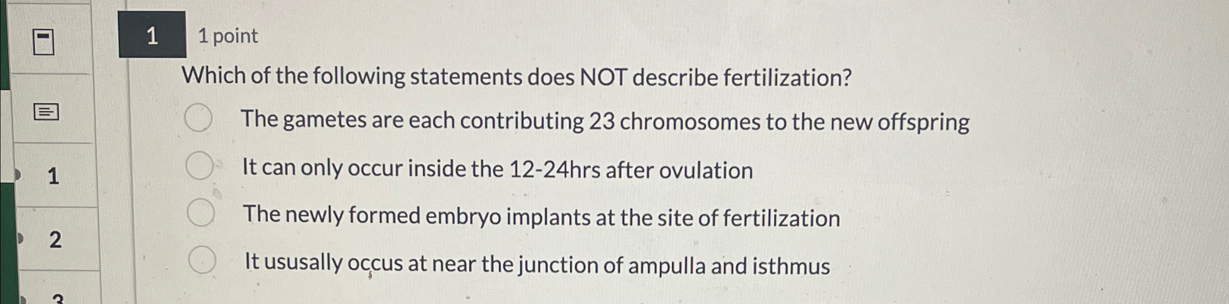 Solved 11 ﻿pointWhich of the following statements does NOT | Chegg.com