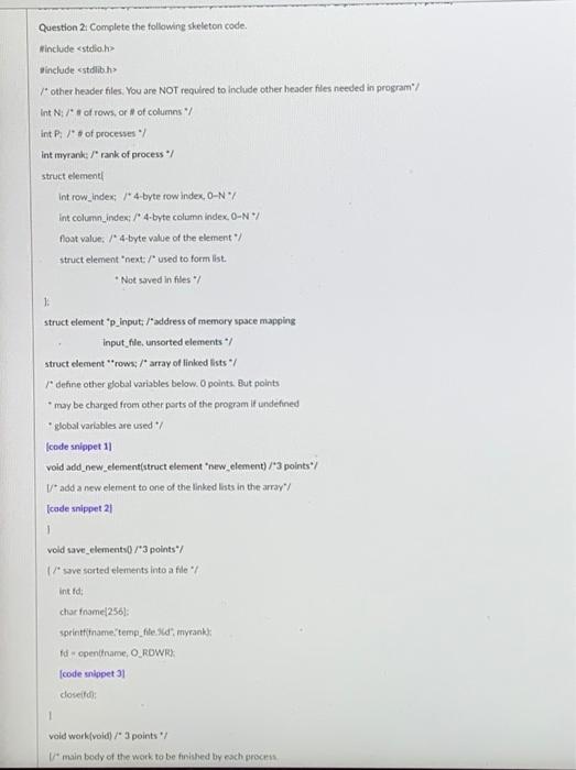 Solved Answer questions and complete a C program that sorts | Chegg.com