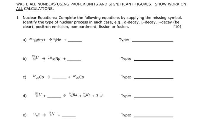 Solved WRITE ALL NUMBERS USING PROPER UNITS AND SIGNIFICANT | Chegg.com