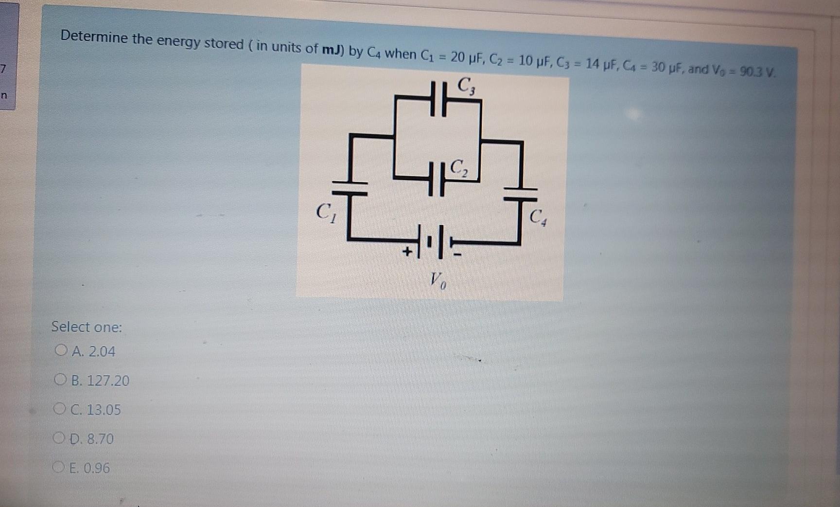 Solved Determine the energy stored ( in units of mJ) by C4 | Chegg.com