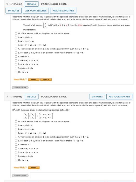 Solved Determine whether the given set, together with the | Chegg.com