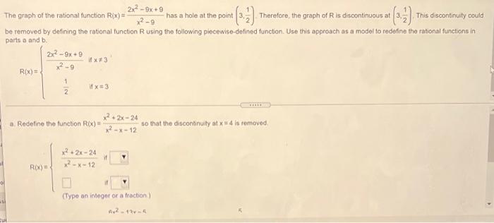 Solved 2x2 - 9x + 9 The graph of the rational function R(x) | Chegg.com