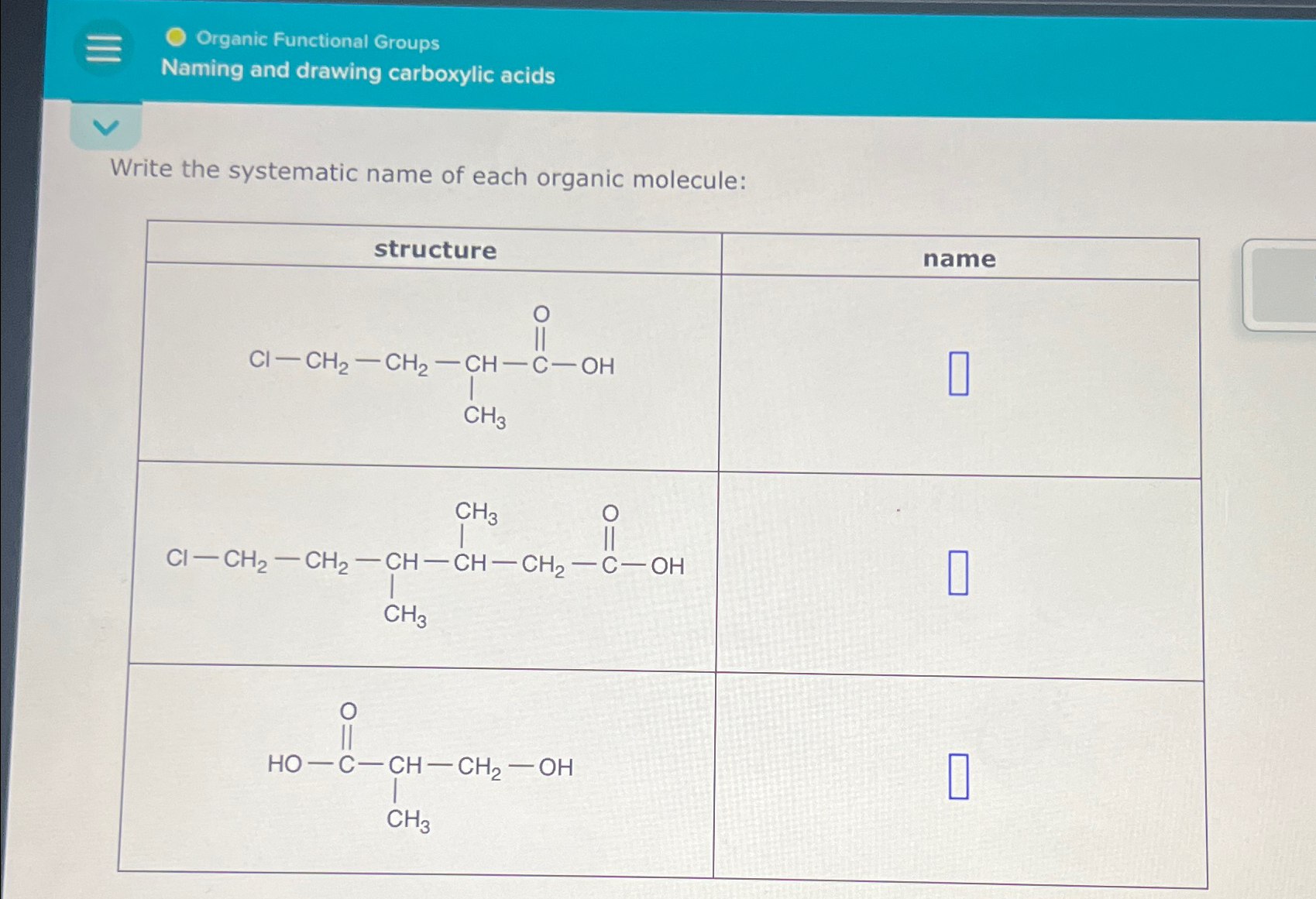 Organic Functional GroupsNaming and drawing | Chegg.com