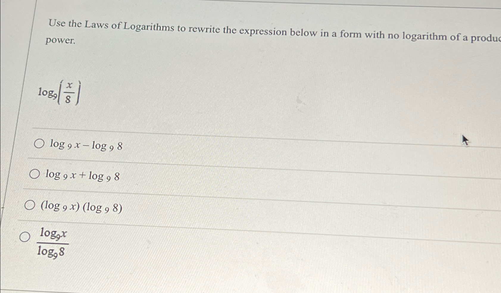Solved Use the Laws of Logarithms to rewrite the expression | Chegg.com