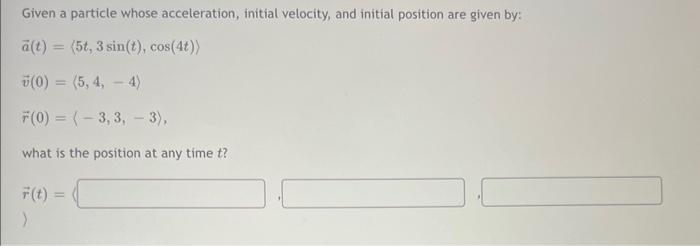 Solved Given a particle whose acceleration, initial | Chegg.com