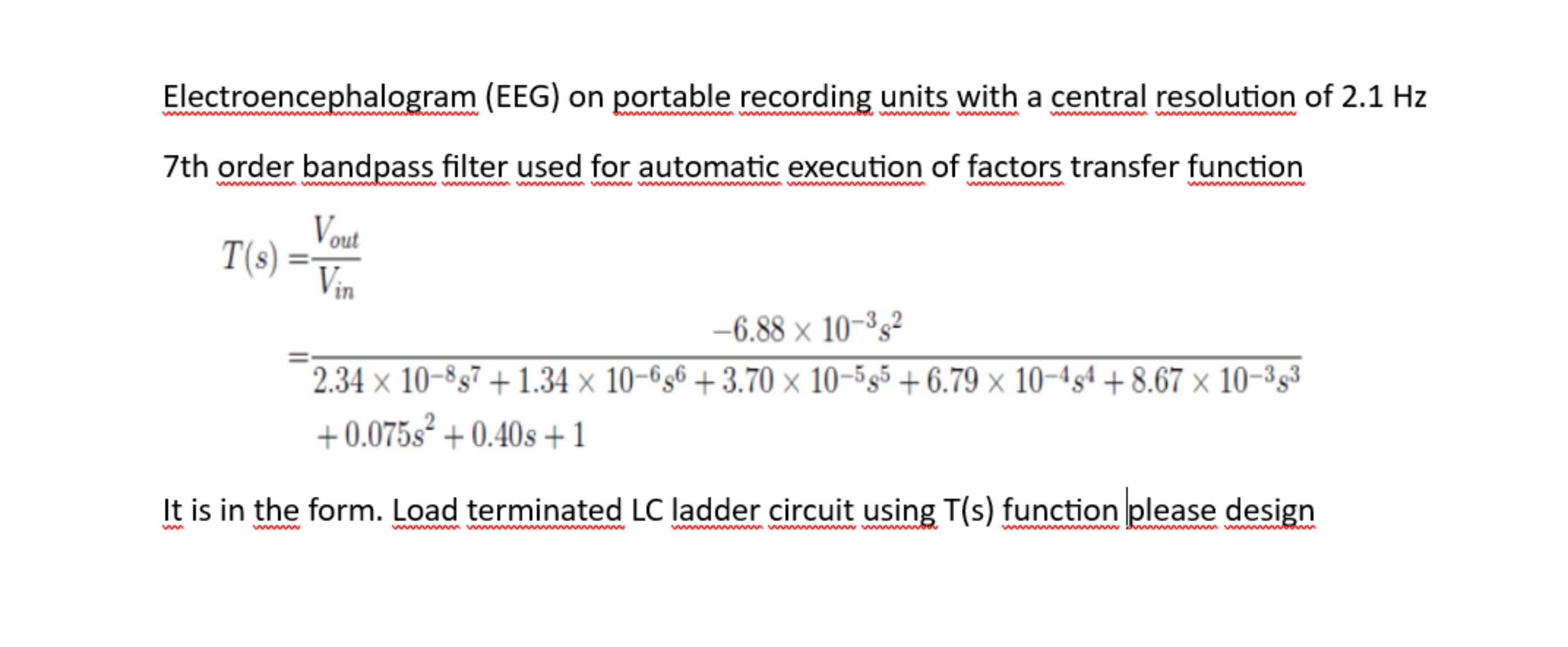 Solved Electroencephalogram (EEG) ﻿on portable recording | Chegg.com