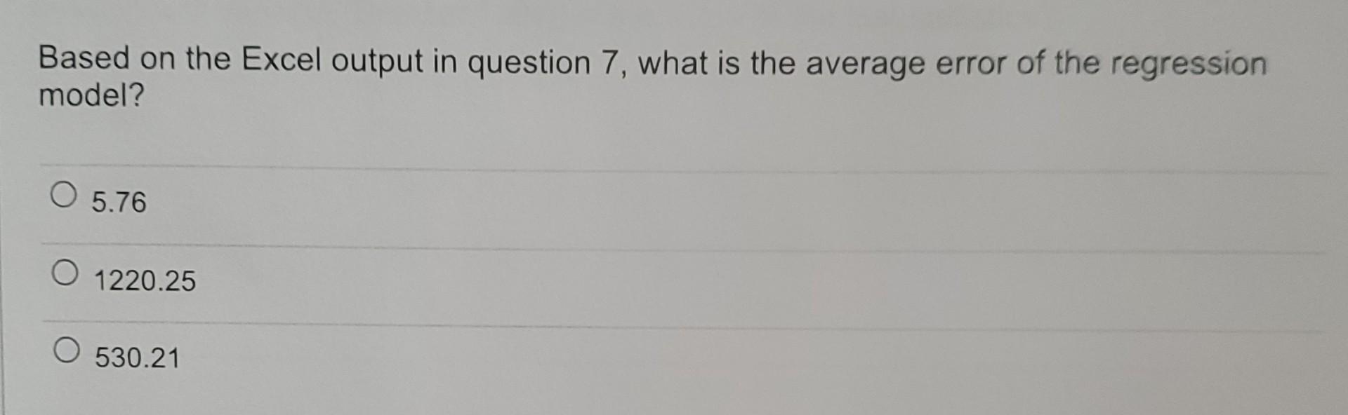 Solved SUMMARY OUTPUTBased on the Excel output in question | Chegg.com
