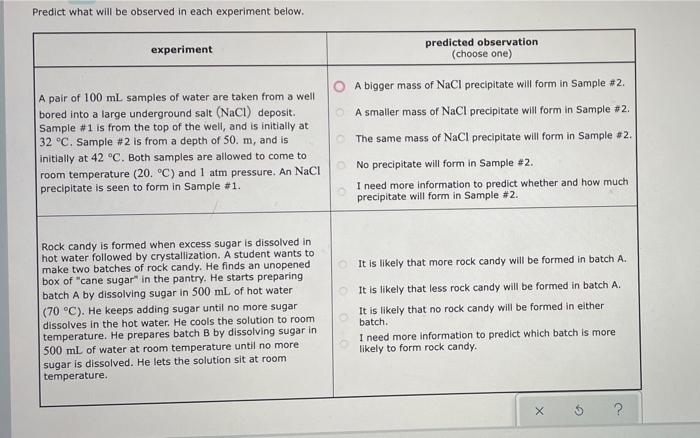 Solved Predict what will be observed in each experiment | Chegg.com