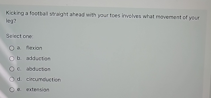Solved Kicking a football straight ahead with your toes | Chegg.com
