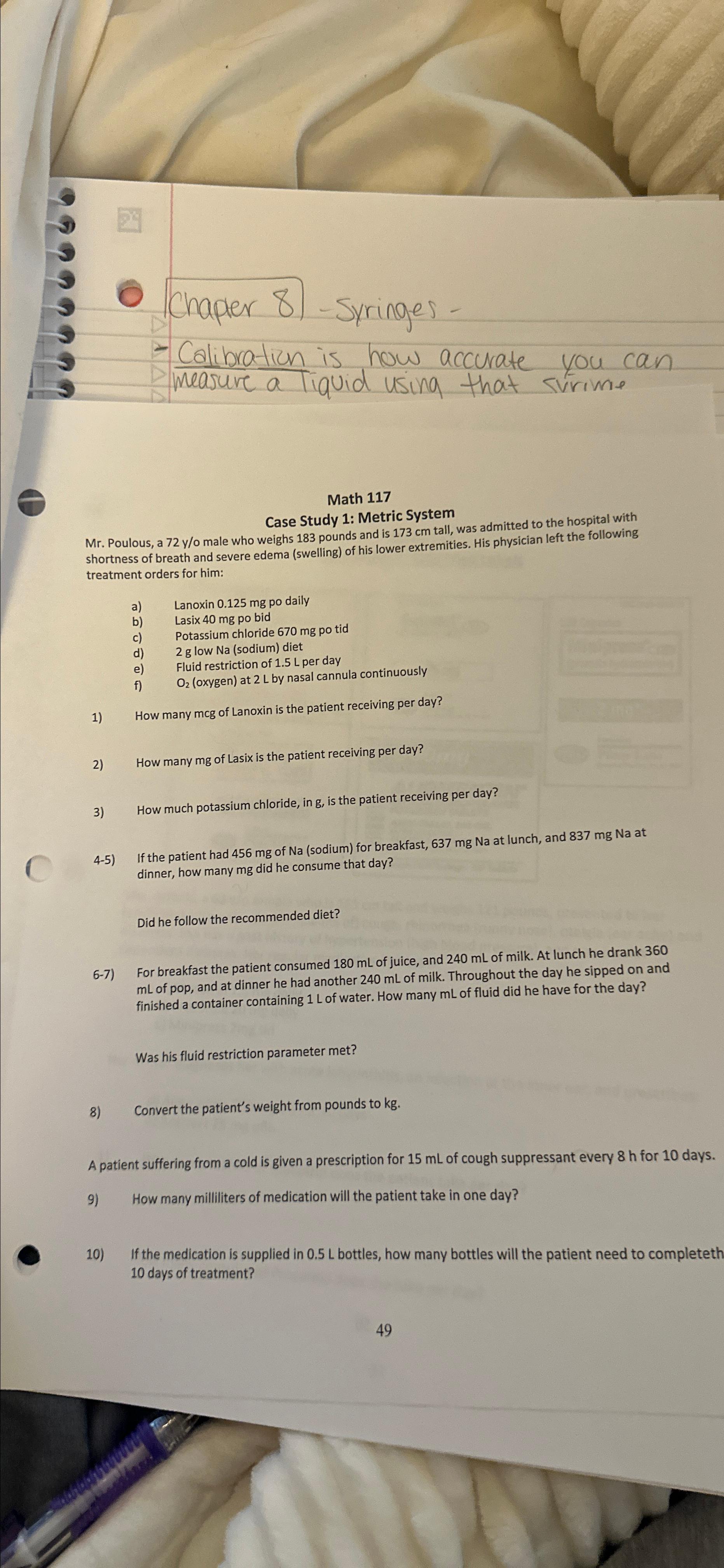 Solved Chapter 81 - ﻿syringes -Calibration is how accurate | Chegg.com